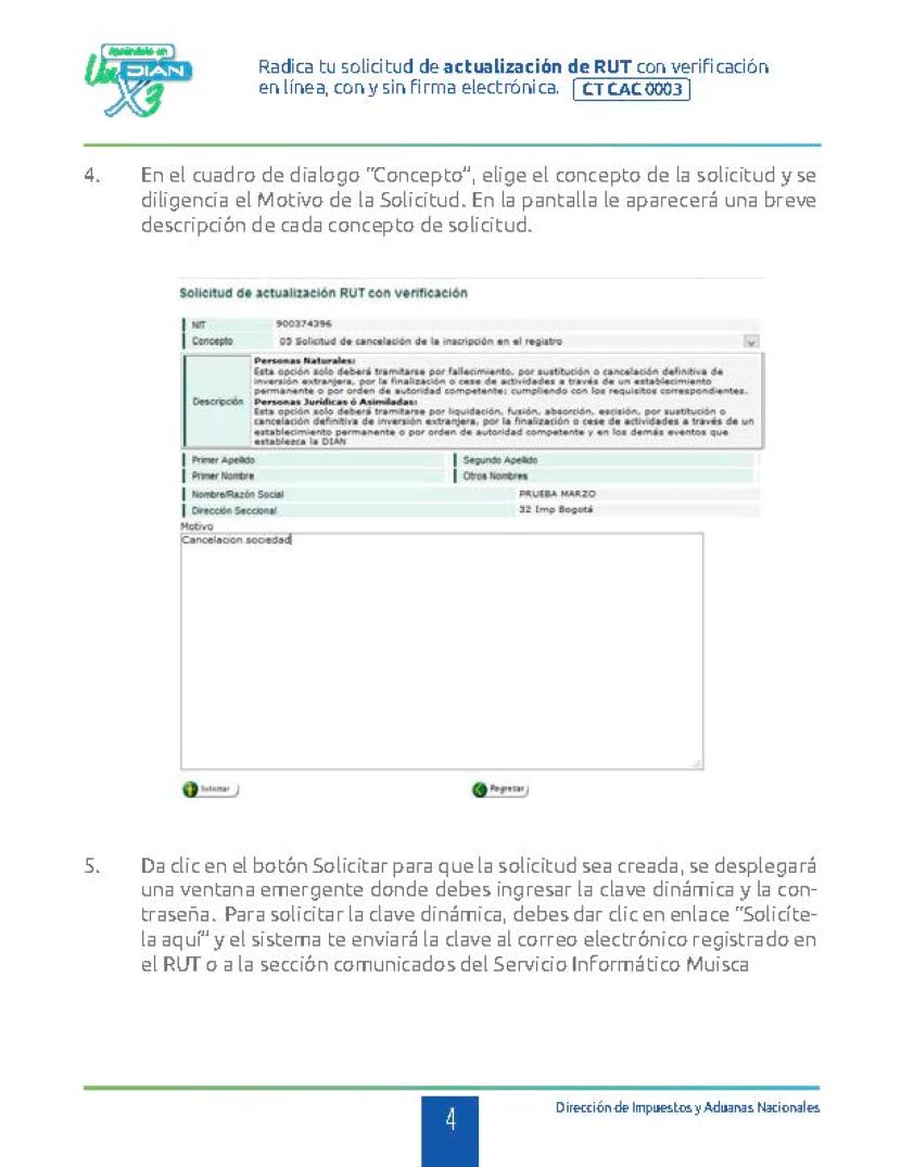 Paso a paso Actualización RUT sujetas a verificación